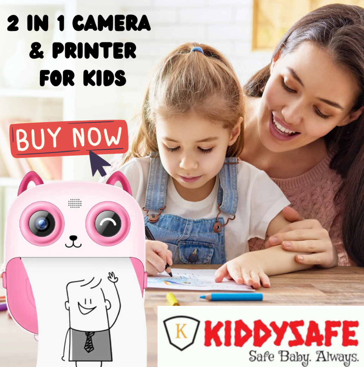 KS5 1080p Instant Photo HD Mini Camera with Thermal Printer for kids ...
